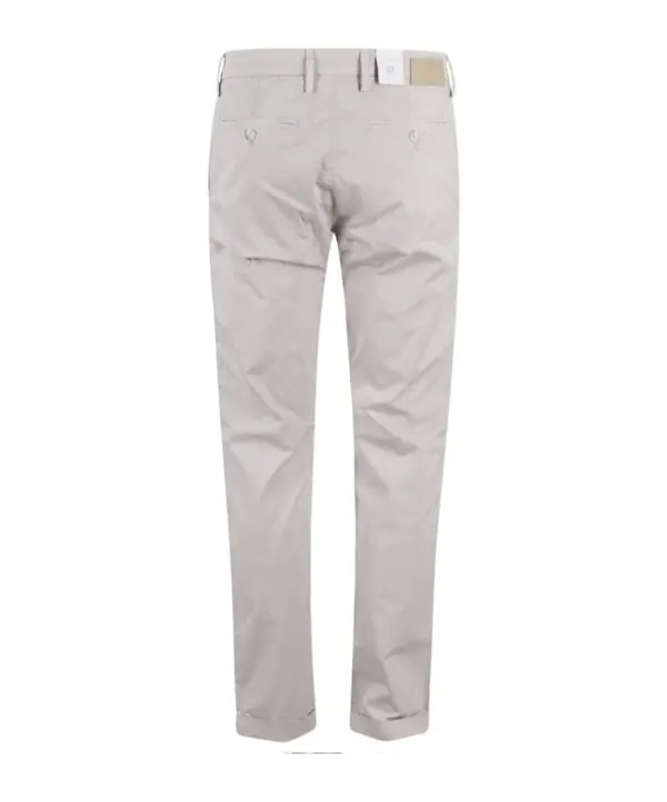 RE-HASH Belt Loops Slacks With Button Placket And Back Button Pockets - Gray