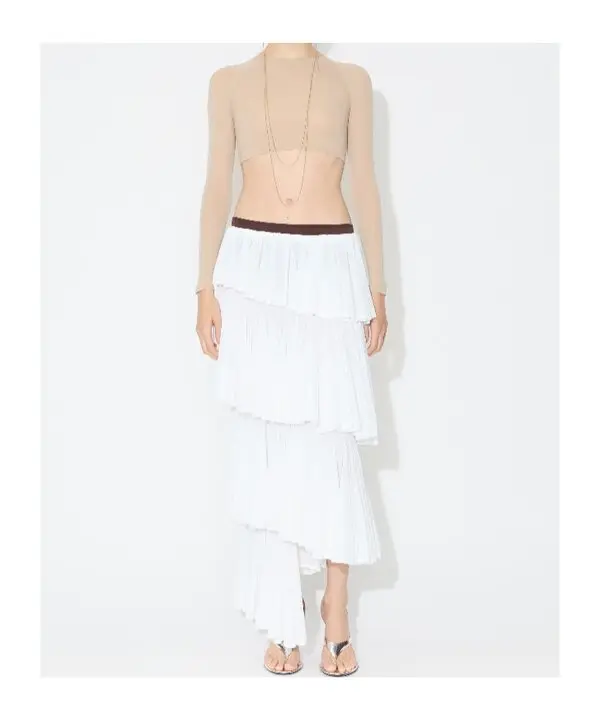 Alaïa Knit Spiral Skirt - White