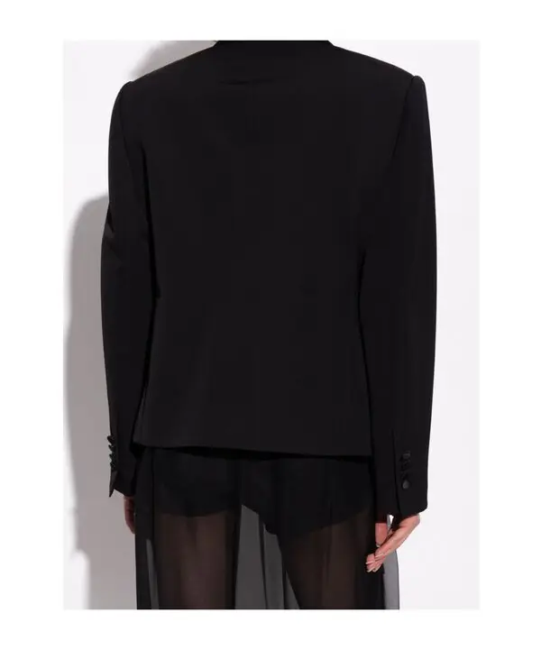 Dolce & Gabbana Double-breasted Gabardine Tuxedo Jacket - Black