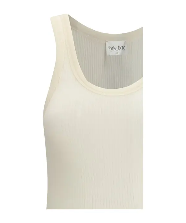 FORTE_FORTE Ribbed U-neck Tank Top