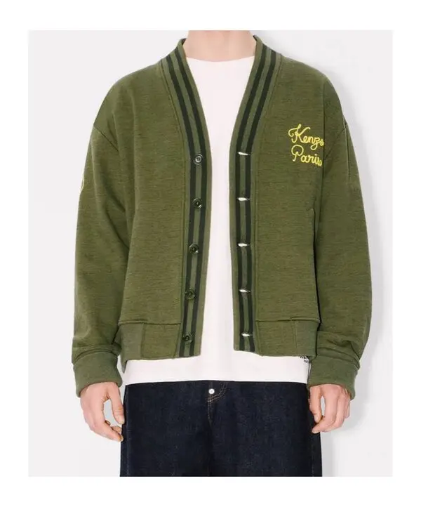 Kenzo Chainstitch Embroidered Cardigan - Green