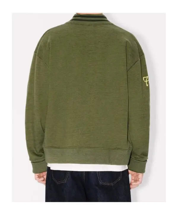 Kenzo Chainstitch Embroidered Cardigan - Green