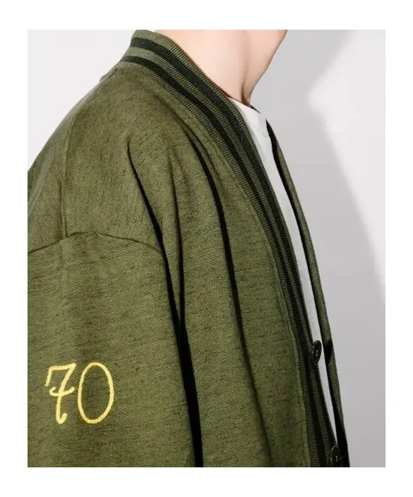 Kenzo Chainstitch Embroidered Cardigan - Green