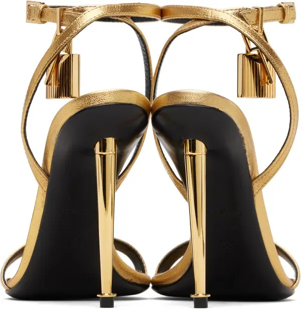 TOM FORD Laminated Padlock Pointy Sandals