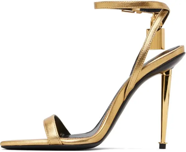 TOM FORD Lock-shaped Stiletto Sandals - Nude