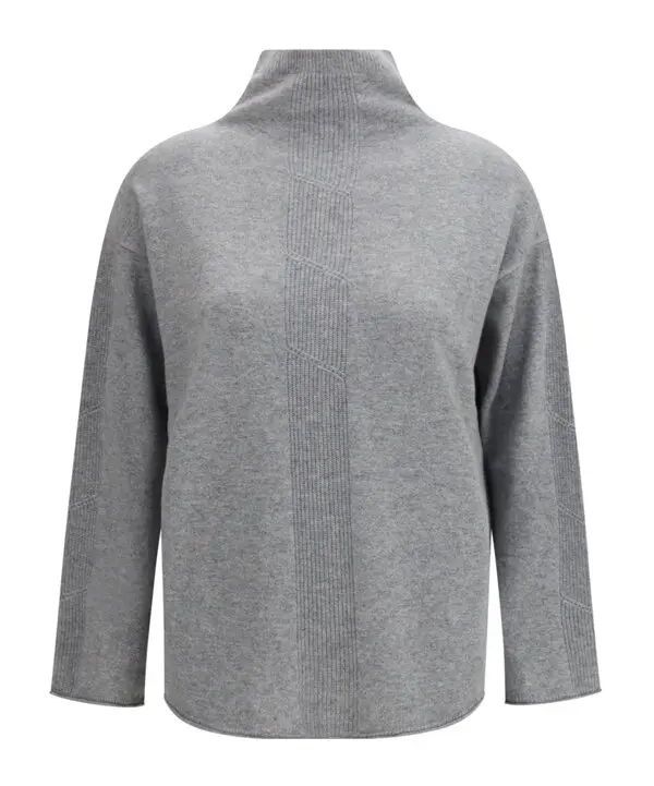 Max Mara High-neck Ribbed Sweater - Gray