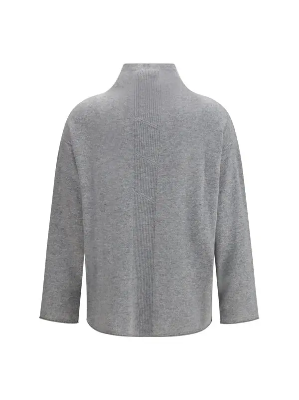 Max Mara High-neck Ribbed Sweater - Gray