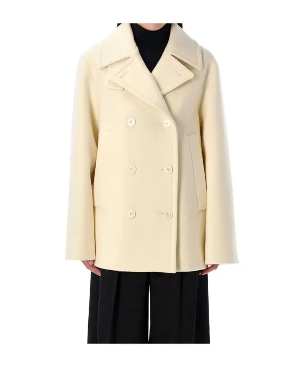 JIL SANDER Double-breasted Relaxed Fit Coat - Nude