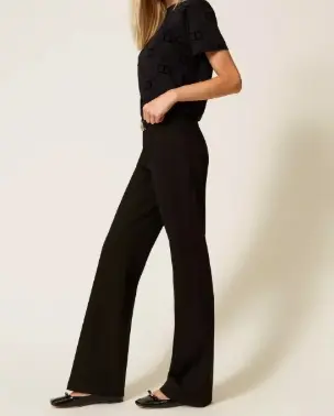 TWINSET High-waisted Flared Trousers With Side Zip