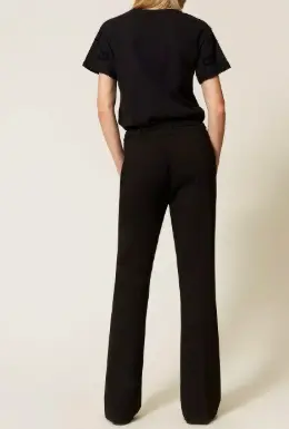 TWINSET High-waisted Flared Trousers With Side Zip