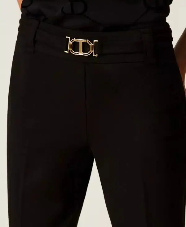 TWINSET High-waisted Flared Trousers With Side Zip