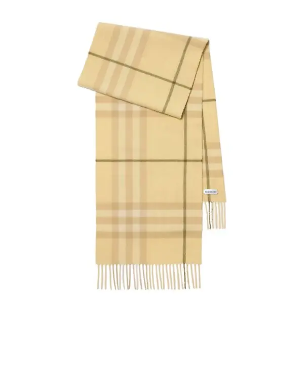 Burberry Check Cashmere Scarf - Buff