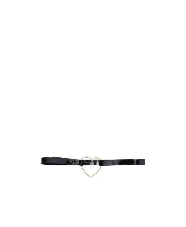 Blumarine Heart Buckle Belt - Black