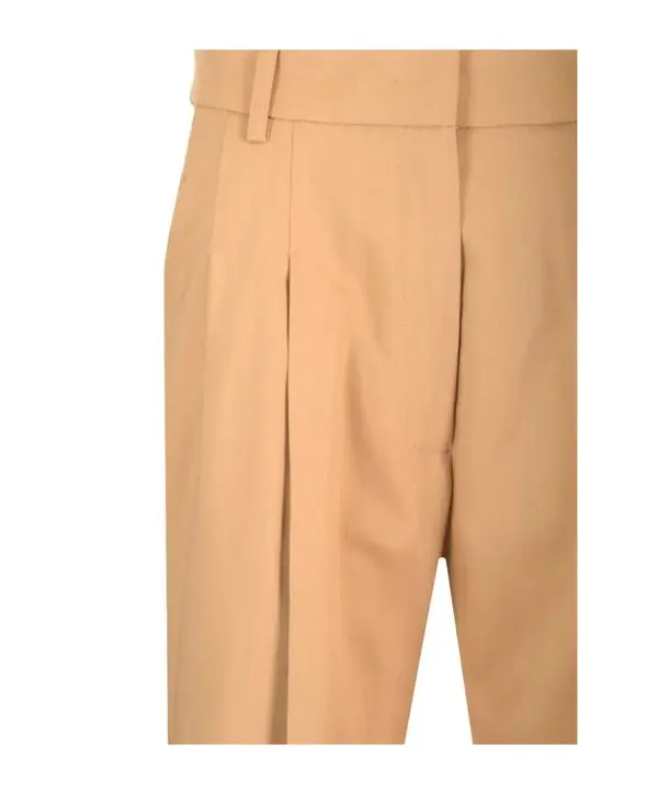 FORTE_FORTE Pleated Twill Trousers - Beige