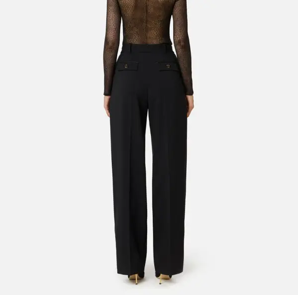 Elisabetta Franchi Lightweight Crêpe Tailored Trousers - Black