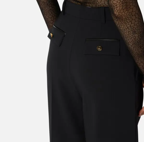 Elisabetta Franchi Lightweight Crêpe Tailored Trousers - Black