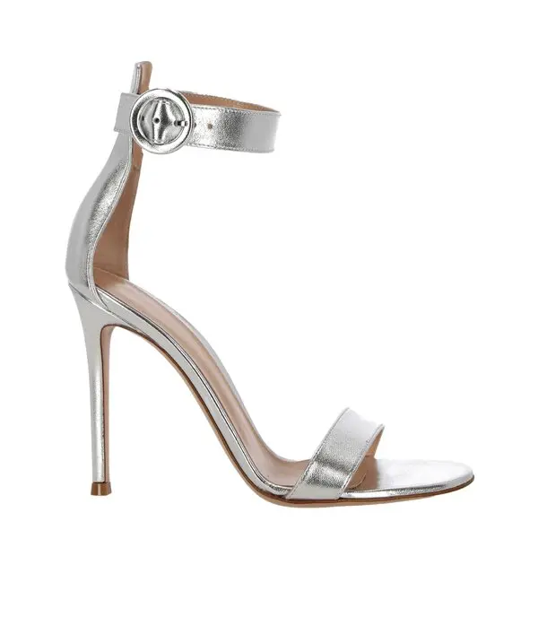 GIANVITO ROSSI Portofino Buckle Strapped Heeled Sandals - Gray