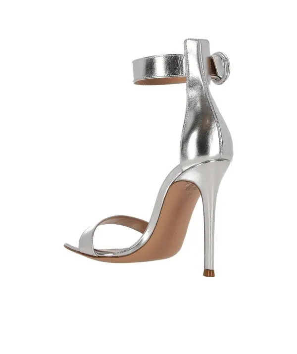 GIANVITO ROSSI Portofino Buckle Strapped Heeled Sandals - Gray