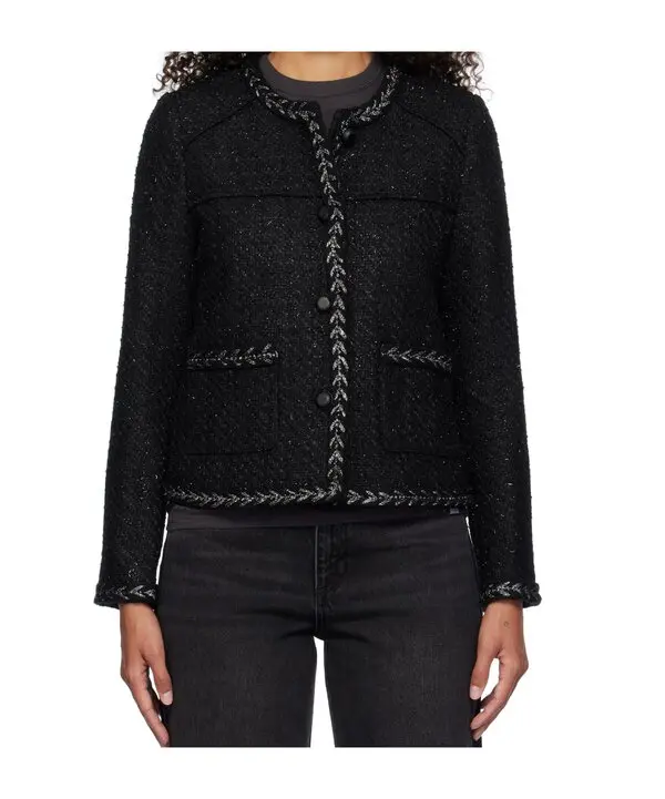 RAG  BONE Rag & Bone Tweed Jacket With Trim Detailing
