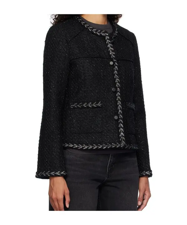 RAG  BONE Rag & Bone Tweed Jacket With Trim Detailing