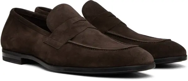 TOM FORD Suede Sean Twisted Band Loafers - Black