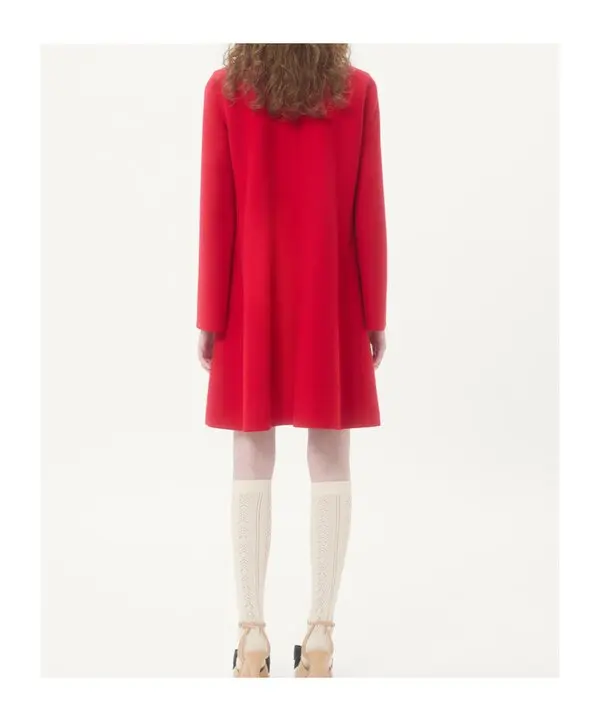 Valentino Garavani Draped Coat With High Neck And Side Slit Pockets - Red