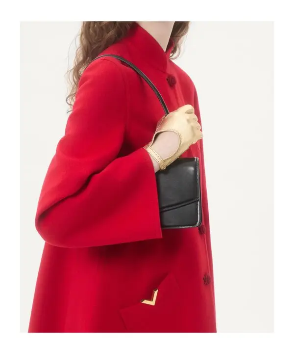 Valentino Garavani Draped Coat With High Neck And Side Slit Pockets - Red