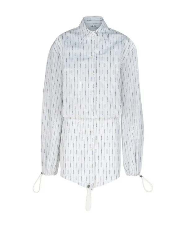 Attico Striped Shirt Dress - White