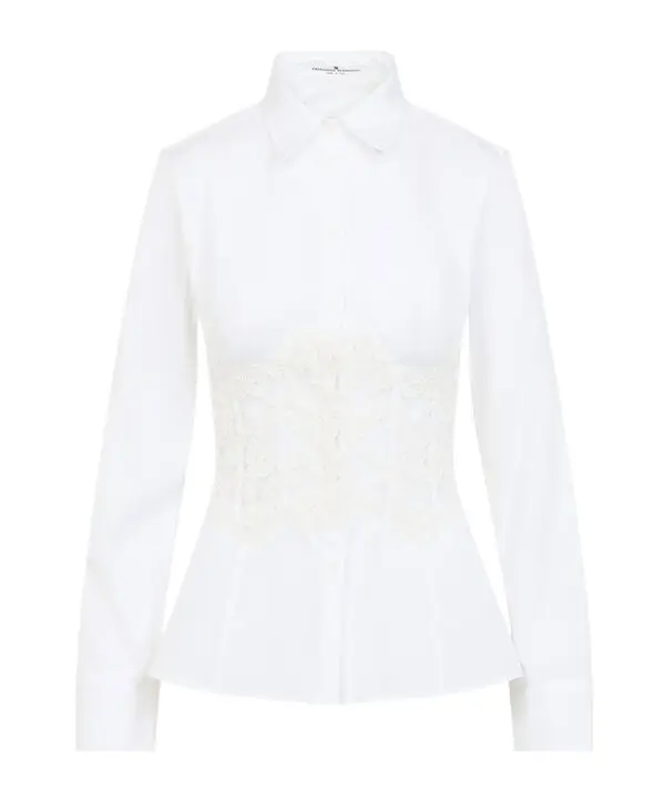 Ermanno Scervino Lace-insert Cotton Shirt - Bright White