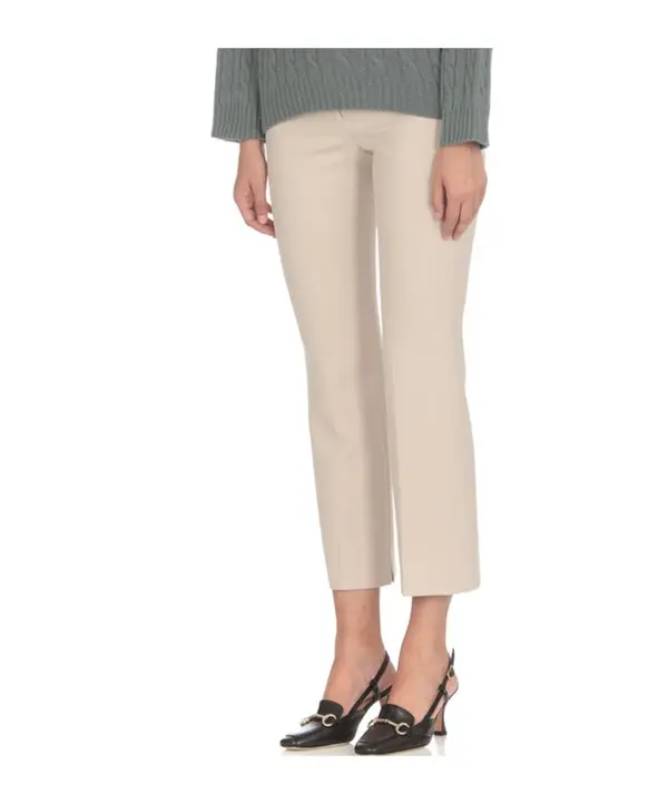 Peserico High Waist Trousers With Pressed Crease And Side Pockets