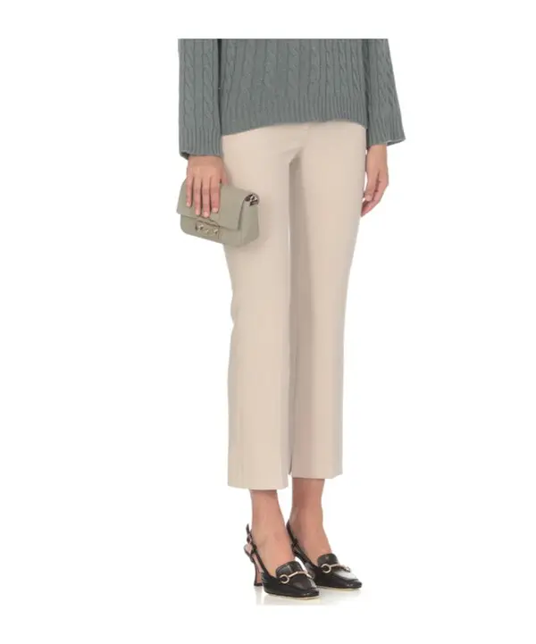 Peserico High Waist Trousers With Pressed Crease And Side Pockets