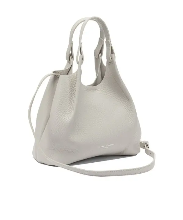 GIANNI CHIARINI Pebbled Leather Tote Bag - Grey
