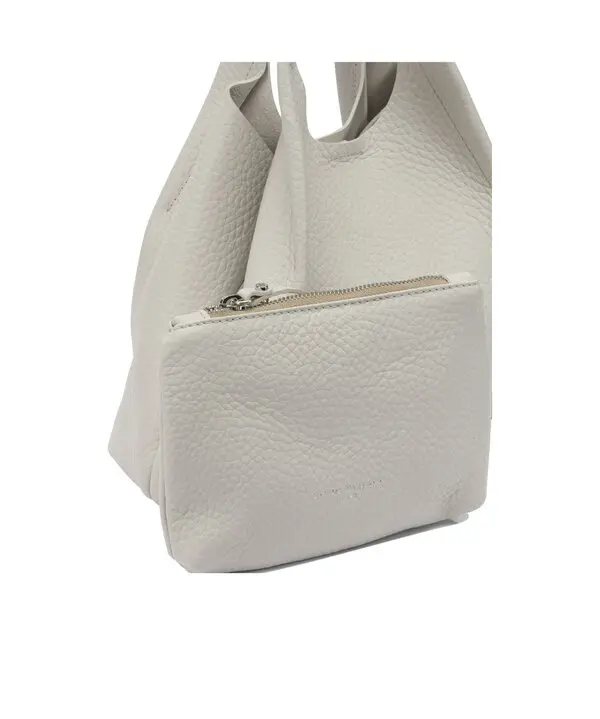 GIANNI CHIARINI Pebbled Leather Tote Bag - Grey