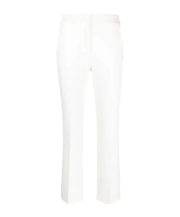 Peserico High Waist Pressed Crease Trousers - Gray/white