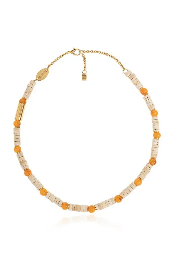 Dsquared2 Logo Detail Beaded Necklace - Off White