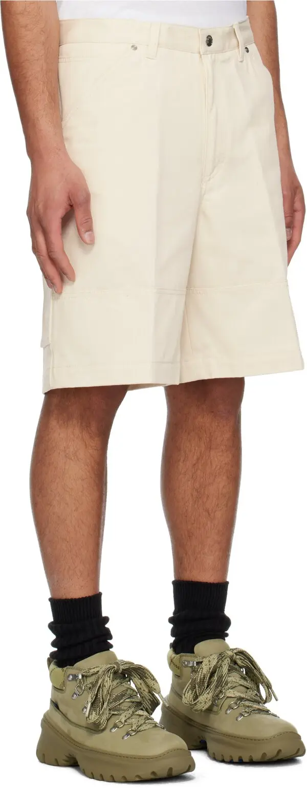 Moncler Belted Denim Shorts - Cream