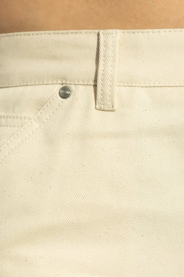 Moncler Belted Denim Shorts - Cream