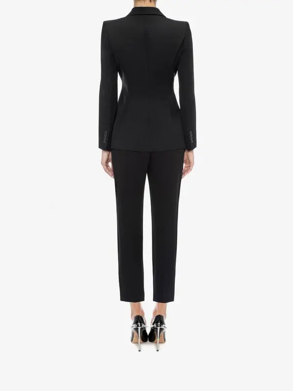 Alexander McQueen Cropped Cigarette Trousers - Black