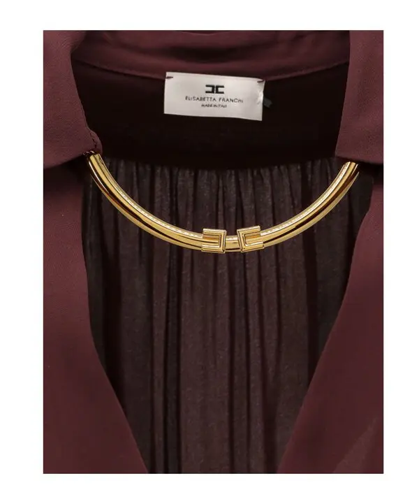 Elisabetta Franchi Jewel Embellished V-neck Blouse - Black