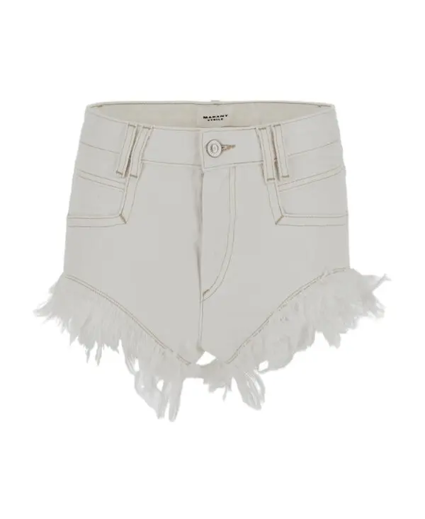 Isabel Marant Étoile Raw Edge Denim Shorts - White