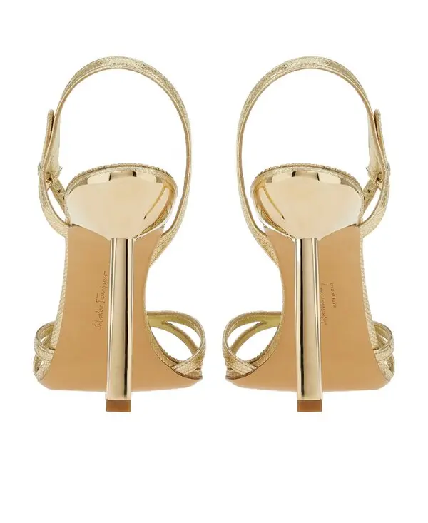 FERRAGAMO Jole High Heel Buckle Sandals - Nude