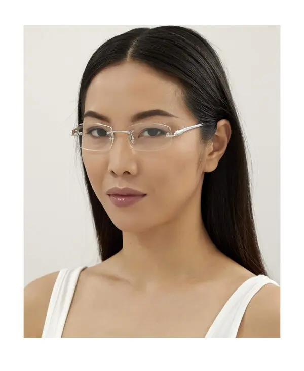 Cartier Rimless Rectangular Eyeglasses - White