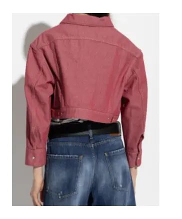 Dsquared2 Cropped Denim Jacket - Red