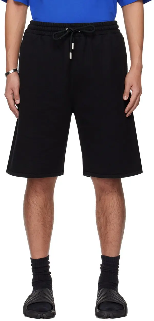 Off-White Logo Embroidered Drawstring Shorts - Black