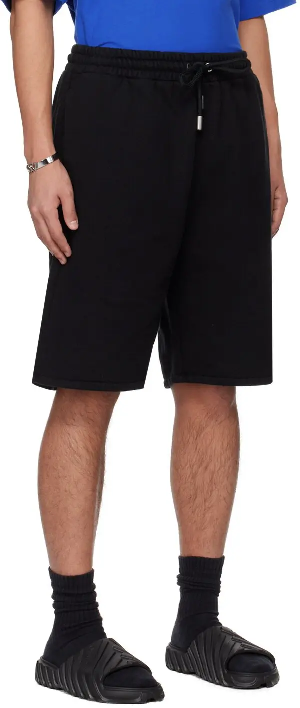 Off-White Logo Embroidered Drawstring Shorts - Black