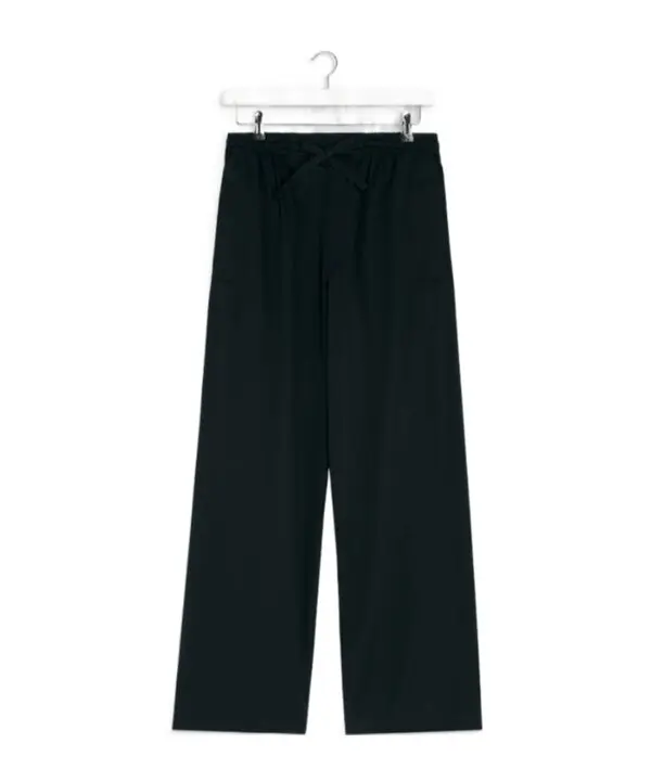 LEMAIRE Straight-leg Drawstring Trousers - Black