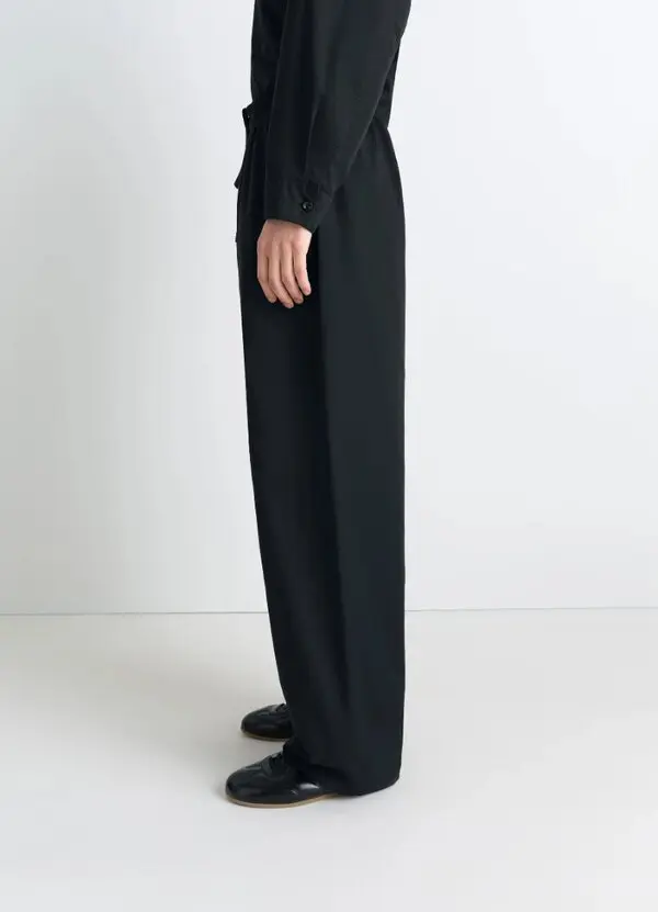 LEMAIRE Straight-leg Drawstring Trousers - Black