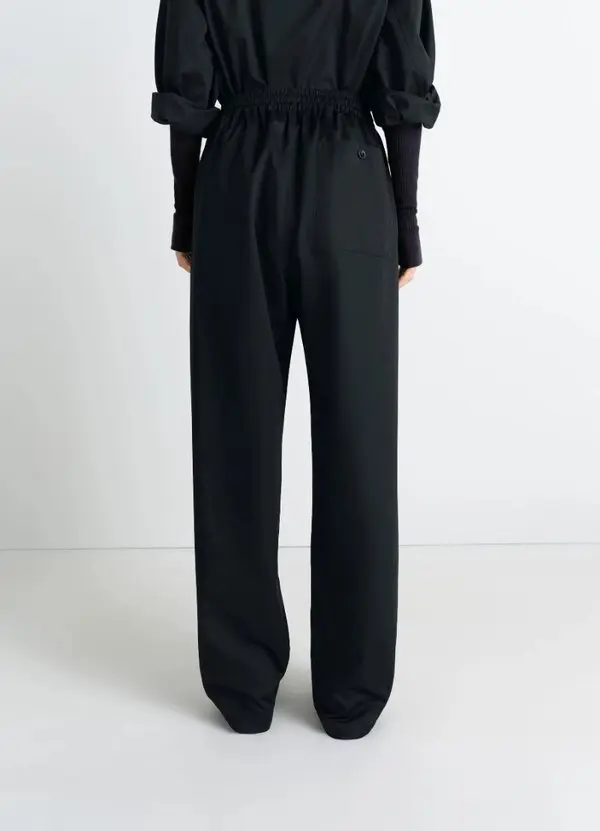 LEMAIRE Straight-leg Drawstring Trousers - Black