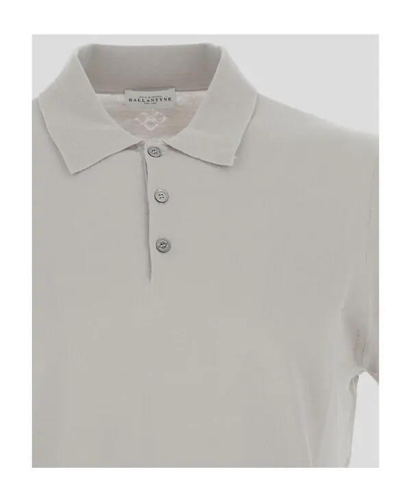 BALLANTYNE Button Detailed Short-sleeved Polo Shirt - Gray