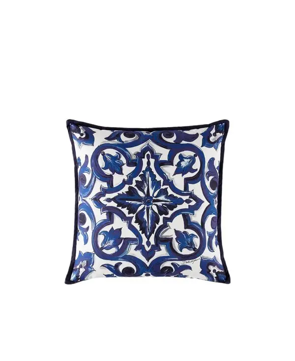 Dolce & Gabbana Dolce Gabbana Motif Printed Small Cushion - Blue